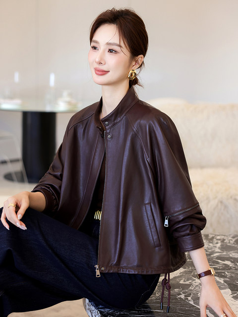 Haining genuine leather leather jacket for women short 2025 spring new ...