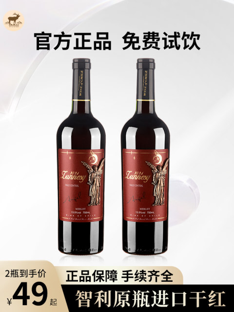 2 packed original bottle imported red wine full box Chilean dried red ...