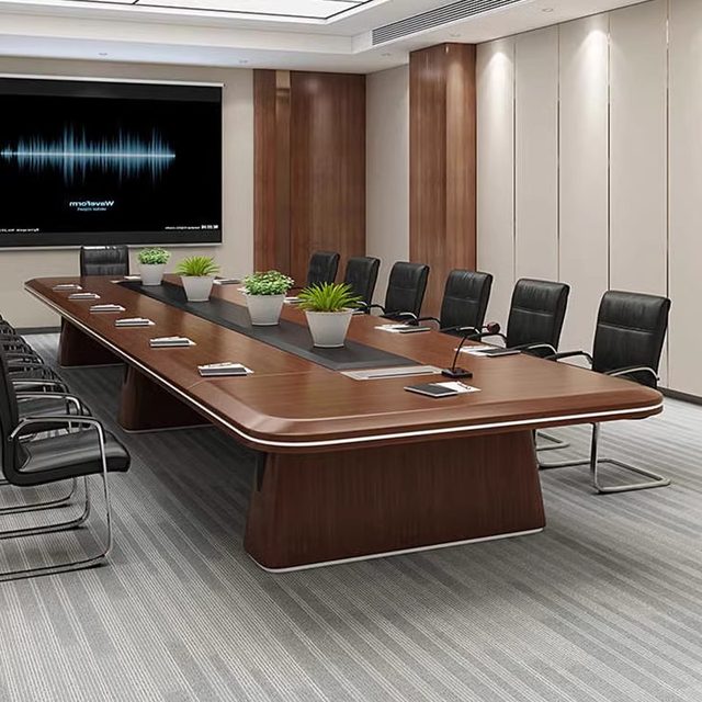 Large business conference table long desk office business negotiation ...