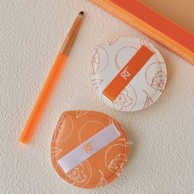 Real Techniques/RT Beauty Egg Powder Puff Big Orange Puff Set Box ...