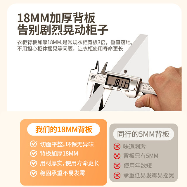 Warm white wardrobe household swing door solid wood Osong simple modern ...