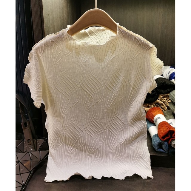 Leaf embossed fashionable tops, new summer women's T-shirts, short ...