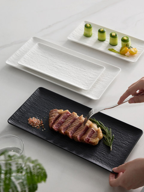 meelyhome ceramic creative simple cold dish plate hotel rectangular ...