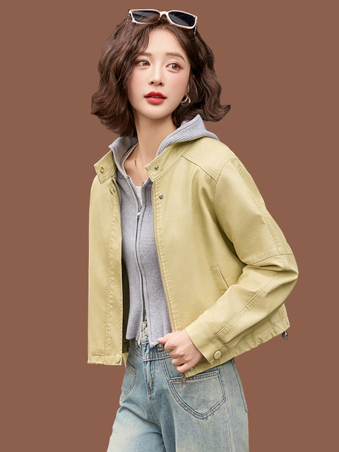 Haining genuine leather small leather jacket for women 2025 new hot and ...