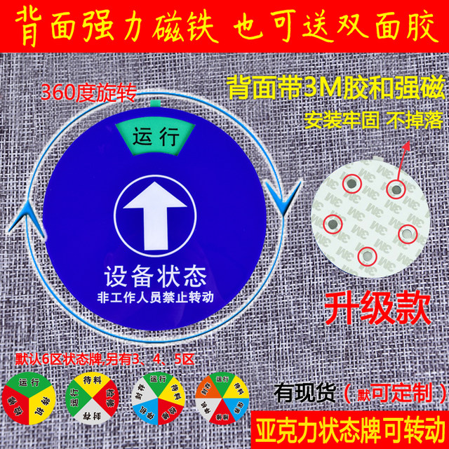 Acrylic equipment status sign factory equipment status management sign ...