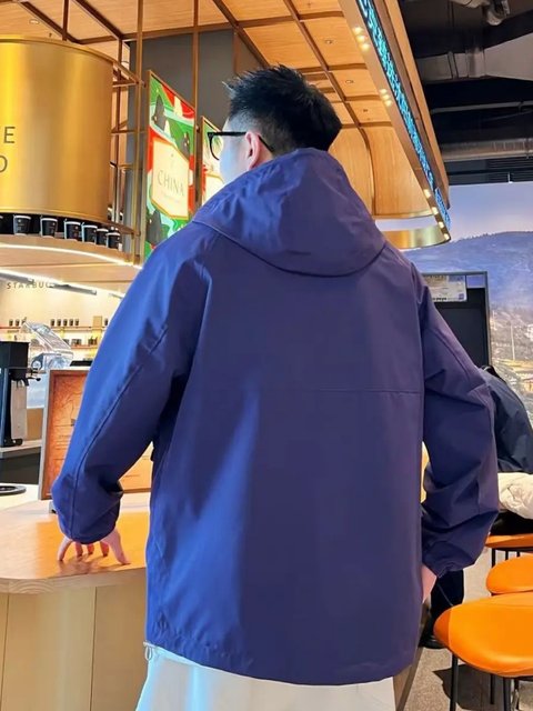 Spring new men's double-sided jacket high-end solid color windproof ...