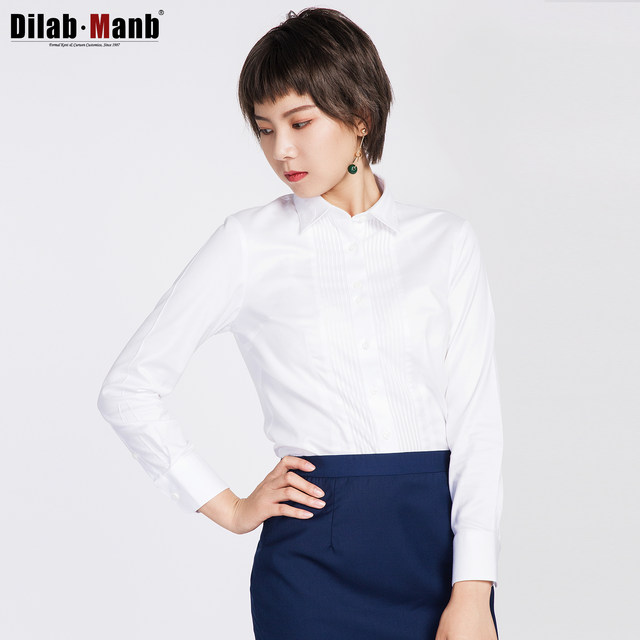 Di Meng white shirt for women long-sleeved cotton free ironing ...