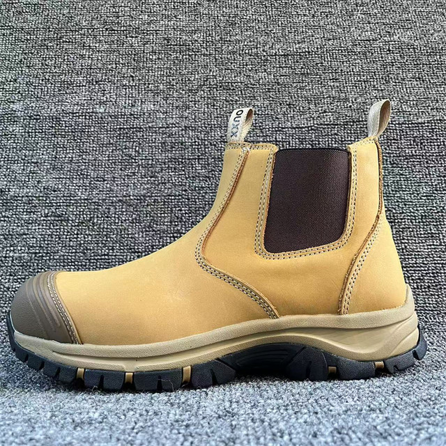 Sleeve Chelsea cowhide steel head labor protection boots puncture ...