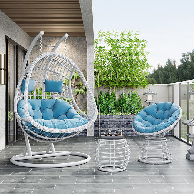 Household hanging basket rattan chair indoor swing single and double ...