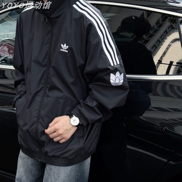 Adidas Clover Jacket Men and Women Couple Autumn Three Stripes ...