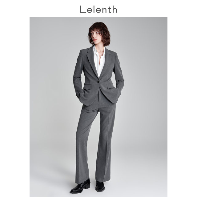 Lelenth medium-gray slim suit women's interview suit professional ...