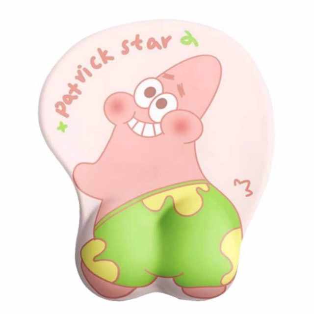 Memory foam wrist mouse pad keyboard hand rest cute Patrick Star butt ...