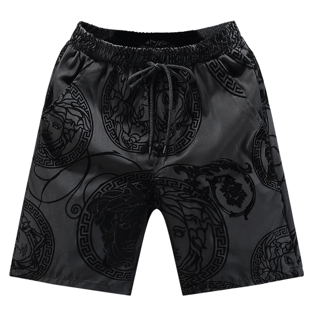 European flocking shorts men's summer thin five-point pants wearing big ...