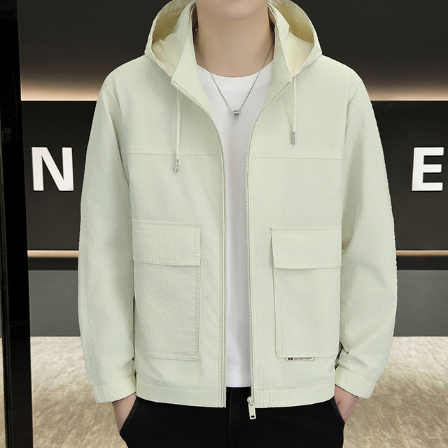 Casual Jacket Men's Spring and Autumn New 2025 Hooded Handsome High-end ...