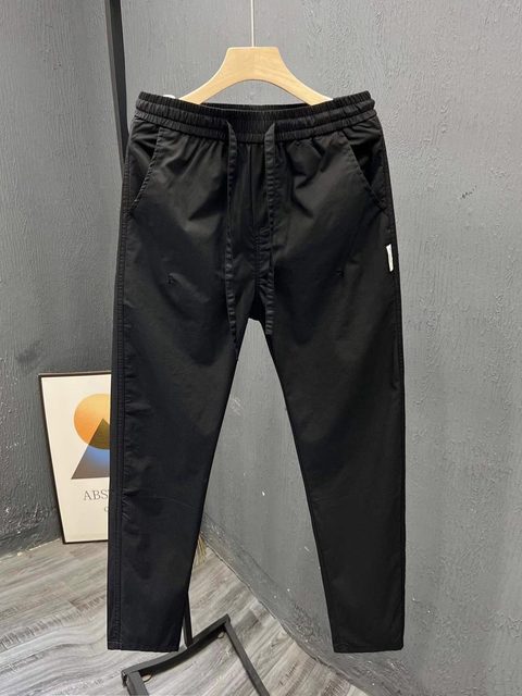 Men's summer trendy brand slim straight nine-point pants solid color ...
