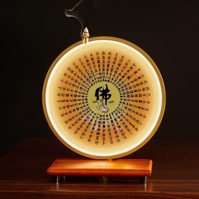 LED illuminated Guanyin Bodhisattva aperture base Buddha statue ...