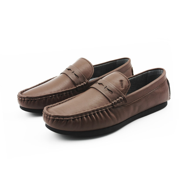 BOKE men's shoes, popular versatile outdoor casual leather shoes for men, lazy beans shoes