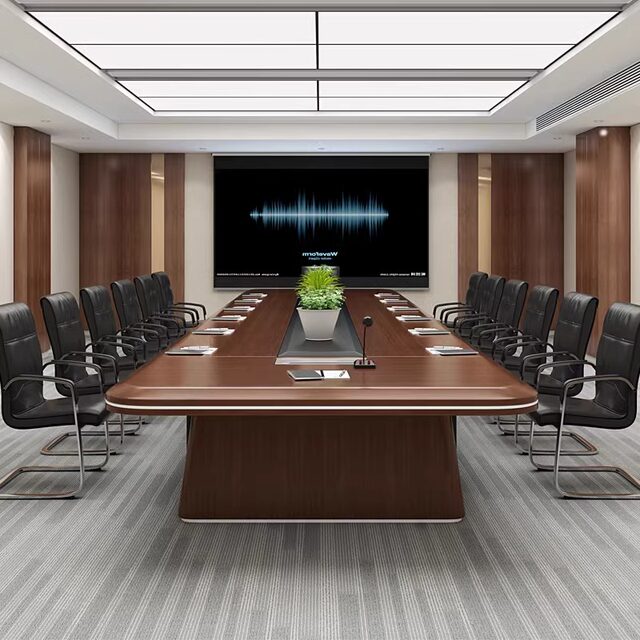 Large business conference table long desk office business negotiation ...