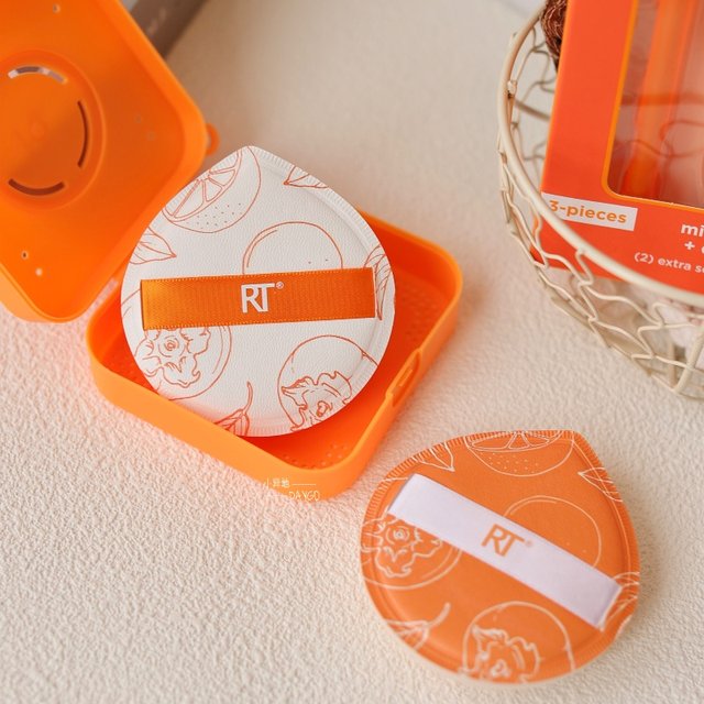 Real Techniques/RT Beauty Egg Powder Puff Big Orange Puff Set Box ...