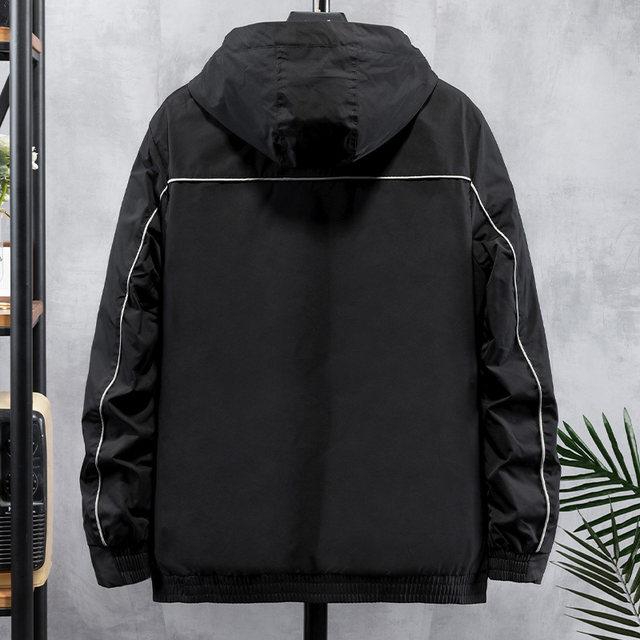 Fat man jacket men hooded autumn gray plus fat plus size trendy fat men ...