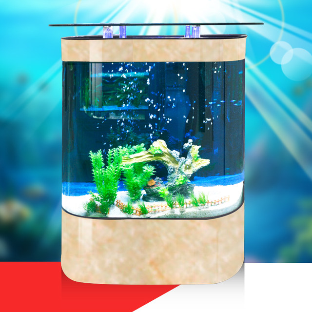 Medium-sized ecological European fish tank aquarium with wall double ...