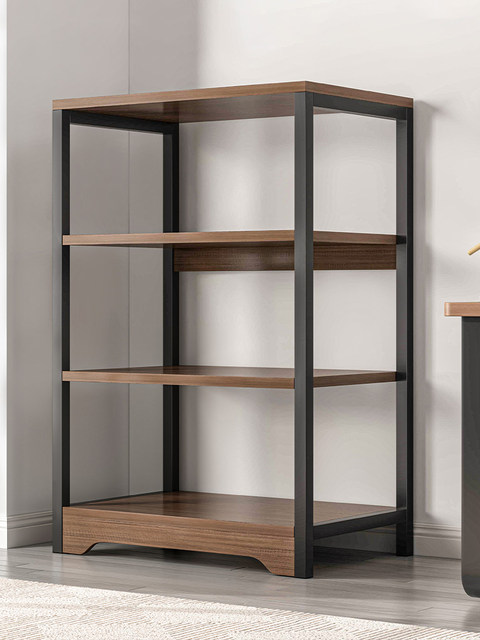 Bookshelf storage rack floor-standing small storage rack solid wood ...