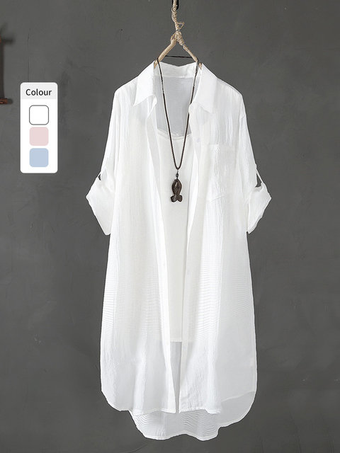 Mid-length shirt 2025 spring new women's clothing fashionable loose ...