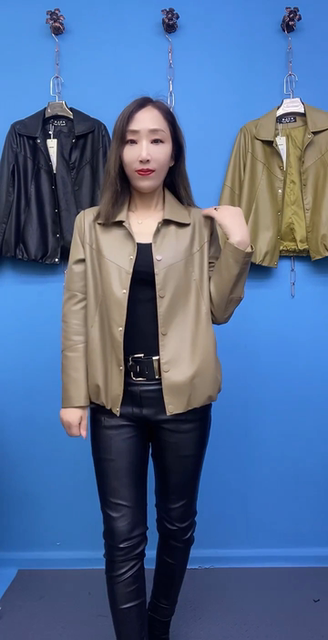 Spring Fashion Casual Short Leisure Leather Female Simple Leather ...