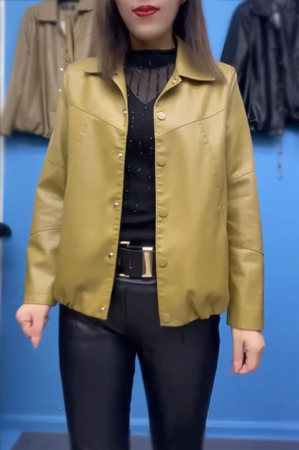 Spring Fashion Casual Short Leisure Leather Female Simple Leather ...