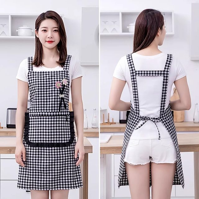 Summer Korean style women's fashionable cotton apron for home kitchen ...
