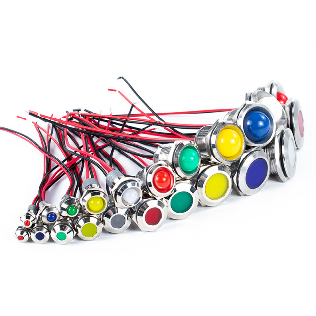 LED metal indicator light 6mm 8/10/12/16/22 Universal small two-color ...