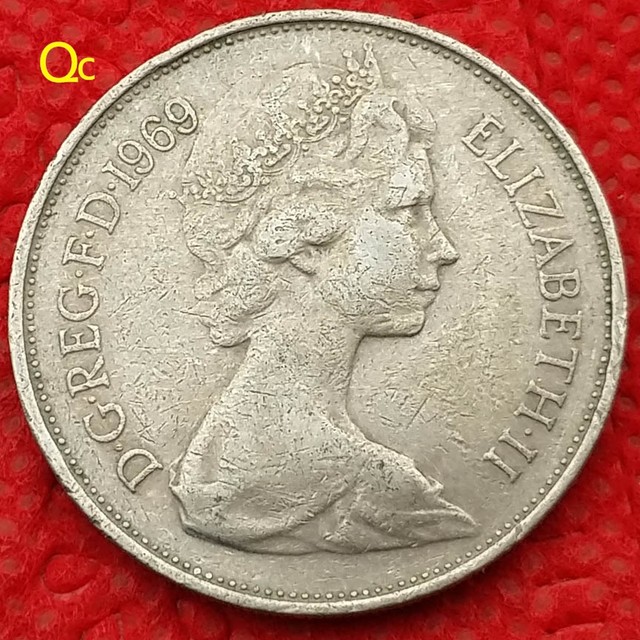 British 1969 10p Elizabeth Coin 28mm Large Edition Authenticity Guaranteed