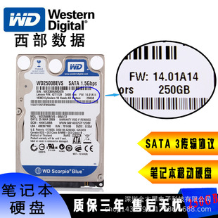 西数/WD 250GB串口SATA笔记本硬盘2.5英寸机械硬盘HDD WD2500BEVS-阿里巴巴