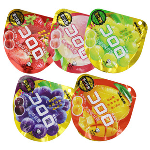 UHA悠哈味觉果汁软糖酷露露草莓/葡萄/桃子味橡皮QQ爆浆CO糖果52g-阿里巴巴