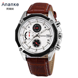 阿南刻ANANKE亚马逊爆款多功能运动手表watch 六针真皮防水石英表-阿里巴巴