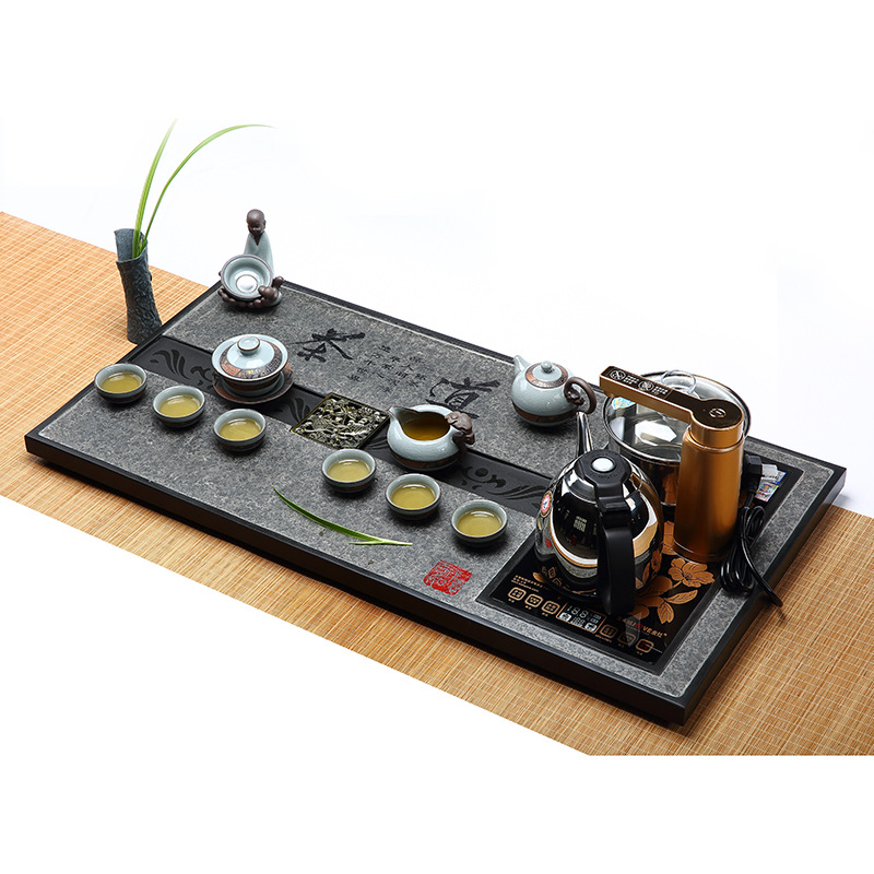 Natural Wujin Stone Tea Tray Set Simple Household Four-in-One Induction ...