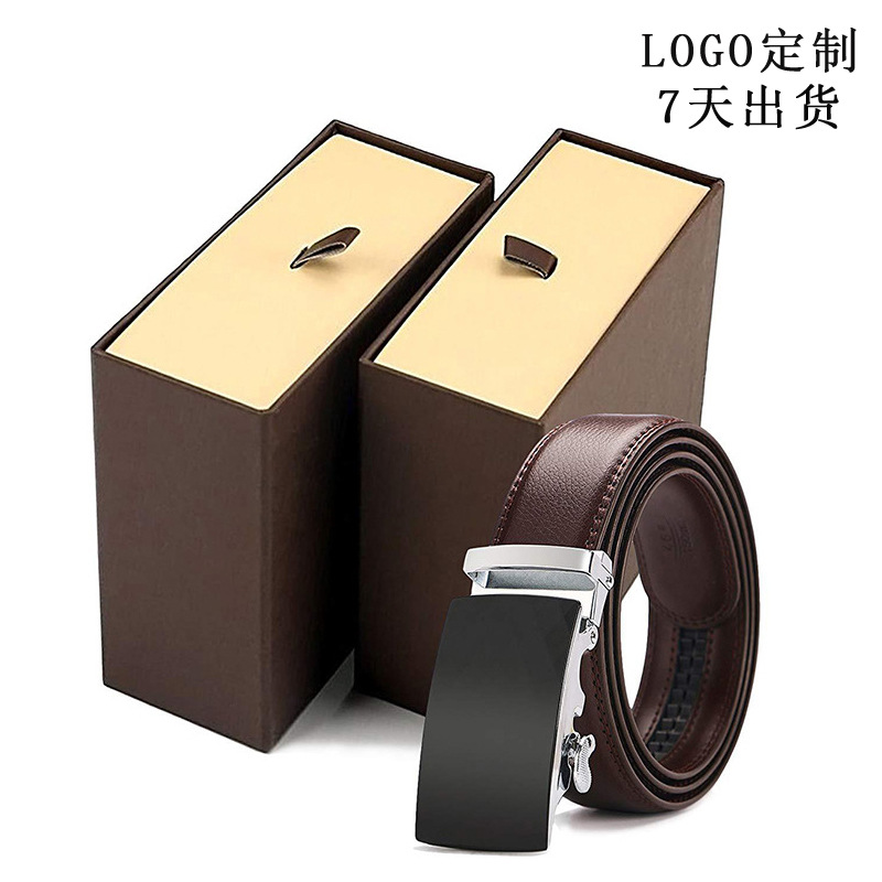 Automatic buckle leather belt custom company Enterprise high-grade gift ...