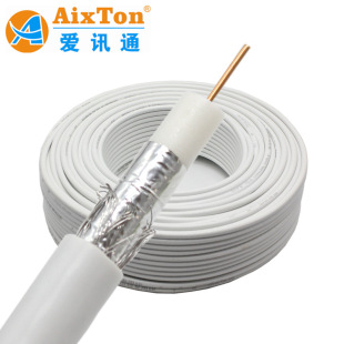 RG6同轴线 白色 SYWV75-5闭路有线电视线 国标纯铜同轴电缆-阿里巴巴