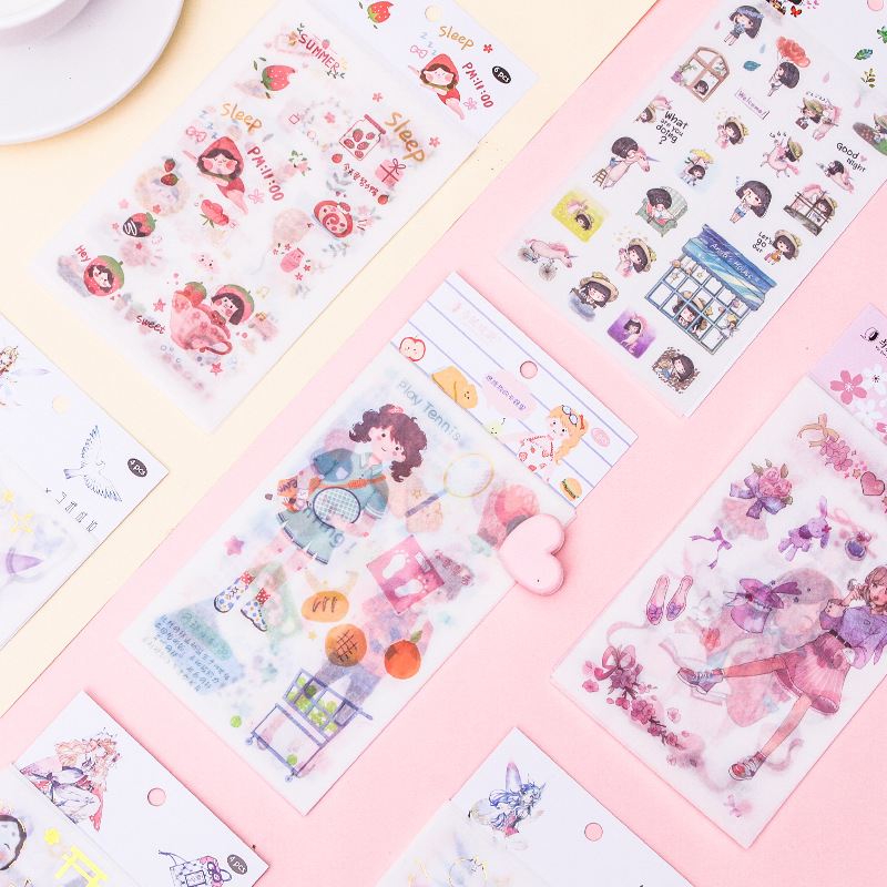 12 models with paper sticker cartoon characters series cute handbook ...