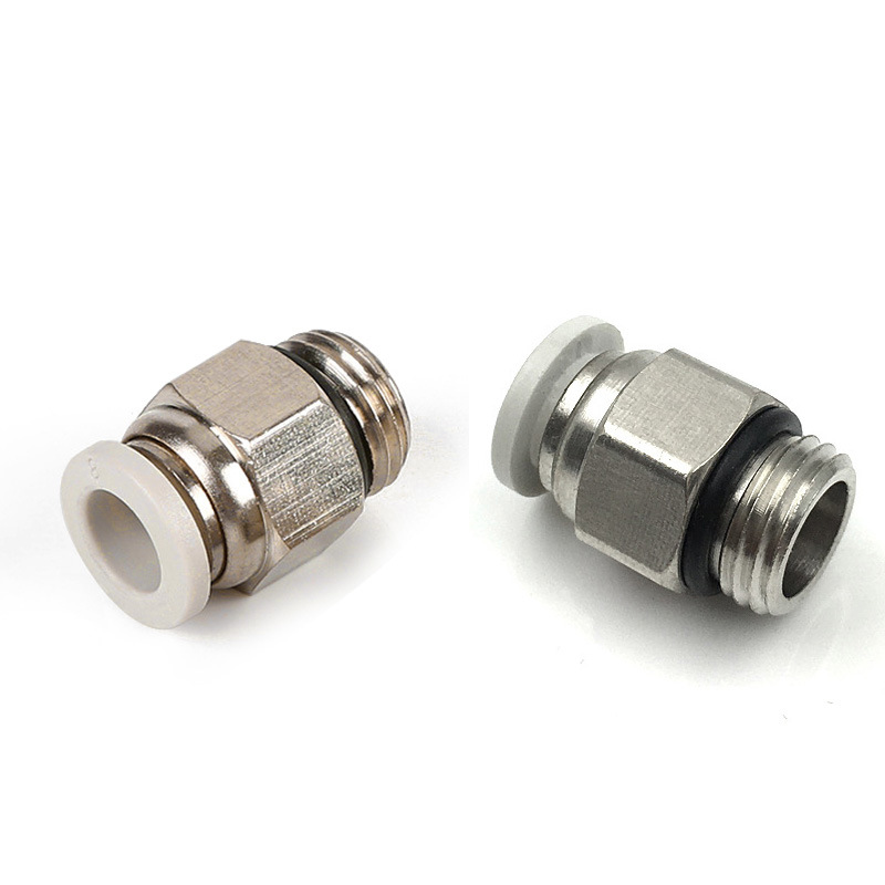 亚德客型快速铜接头白色PC8-01螺纹直通接头PC10-02 快插APC8-G02-阿里巴巴