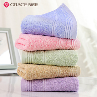 洁丽雅正品毛巾纯棉纯色柔软吸水舒适全棉面巾成人家用抖音E0117-阿里巴巴