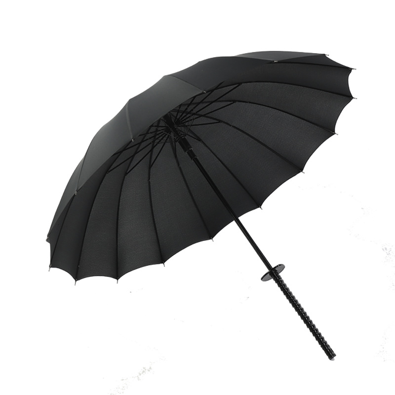 Creative 24 Bone Umbrella Long Handle Black Technology Sword Umbrella ...