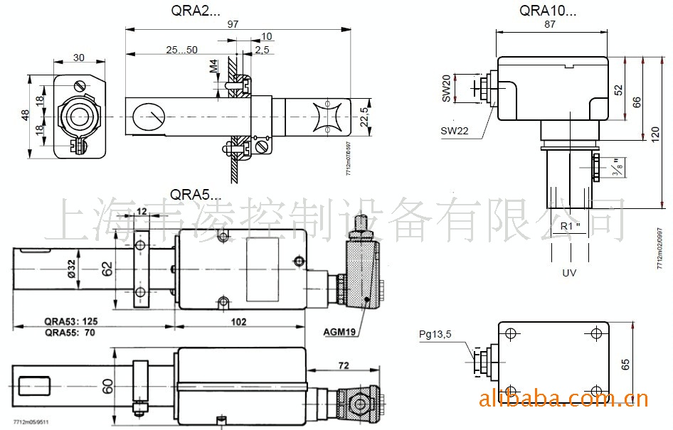 QRA2m(高敏) SIEMENS火焰探测器火焰探头 QRA2-阿里巴巴