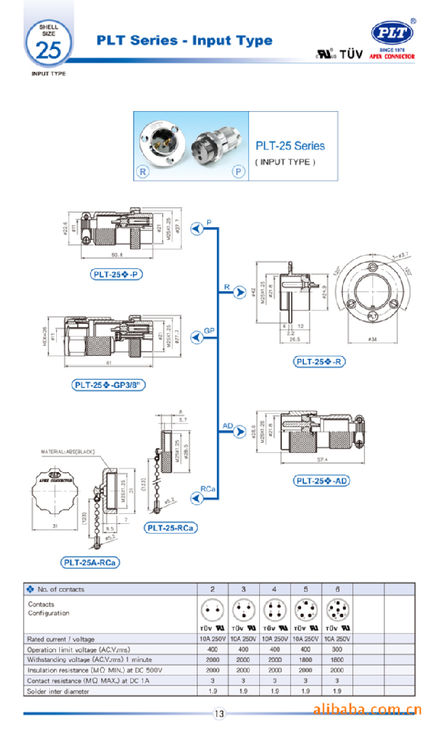 【现货供应】台湾錩鋼（PLT) 连接器 PLT-252-R+P-R-阿里巴巴