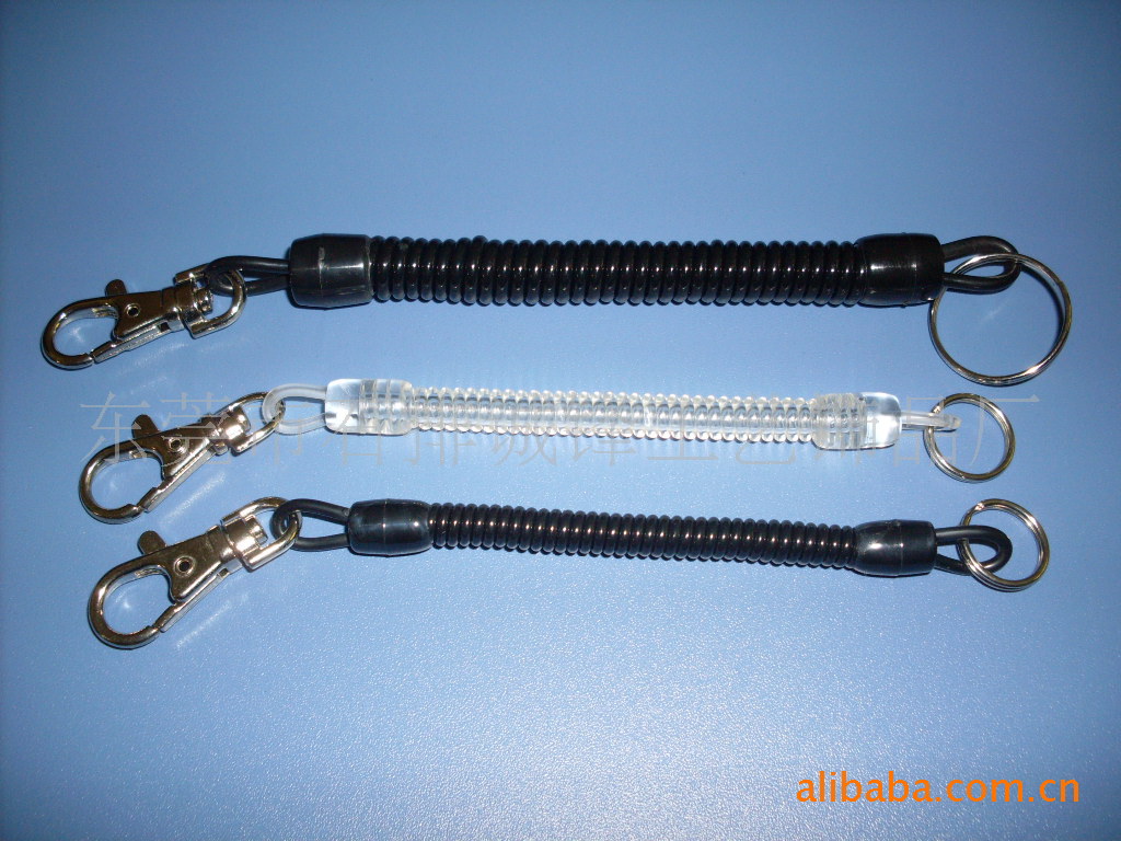 带扣黑色塑料弹簧绳手机失手绳伸缩绳-阿里巴巴