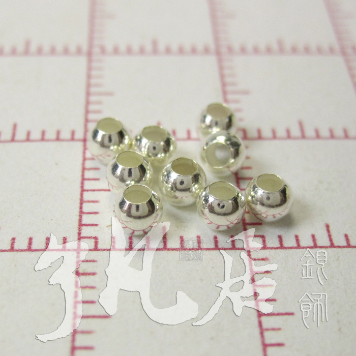 S925纯银配件 2mm纯银光珠 DIY串珠配件 散珠 圆珠 米珠银饰批发-阿里巴巴