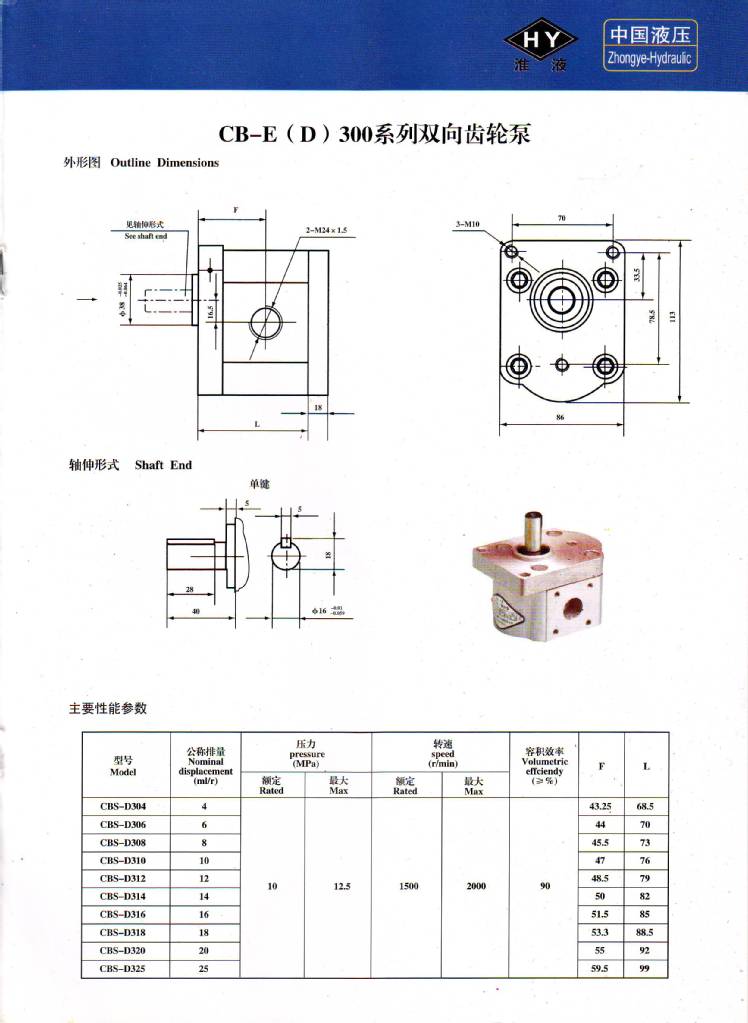 CBS-E(D)304/306/308/310/314/316/320/325 系列双向齿轮泵-阿里巴巴