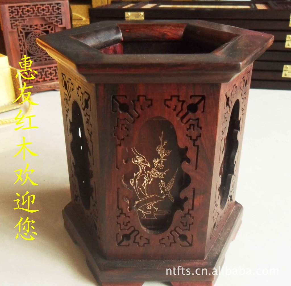 【红木艺品】厂家直销红木工艺品 红木笔筒 四方型红木制品 - 办公批发网
