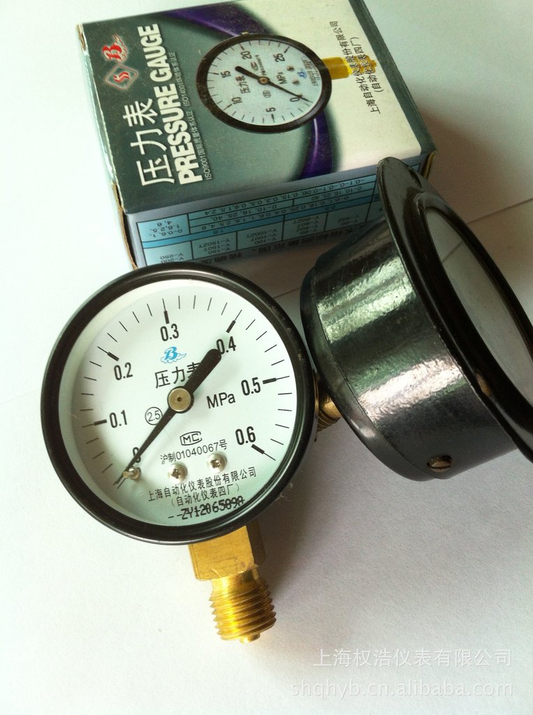 上海自动化仪表四厂 轴向压力表Y-100Z m20*1.5 全量程-阿里巴巴