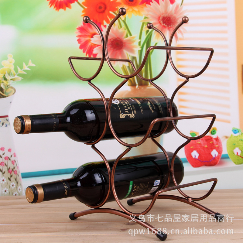 欧式红酒架 铁艺挂杯架酒架酒瓶架 四瓶款-阿里巴巴